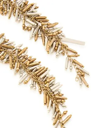 Dries Van Noten Embellished Brass Scarf Necklace