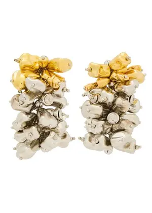 Dries Van Noten Beaded Drop Earrings - Silver