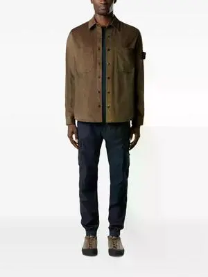 Stone Island 2100026 Organic Cotton Jersey 'fissato' Effect Slim-fit T-shirt With Compass Patch - Blue