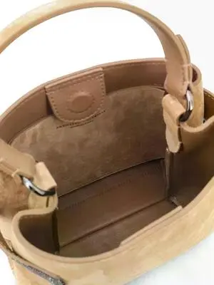 Brunello Cucinelli Suede Tote Bag With Monili Embellishment - Neutrals