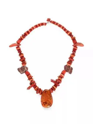Dsquared2 Hard Stone Pendant Necklace - Red
