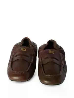 Miu Miu Logo-embossed Penny Loafers