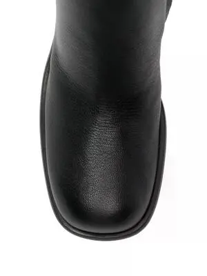 SERGIO ROSSI Leather Square-toe Block Heel Ankle Boots