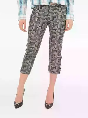 DIESEL® Pacquard Geometric-print Cropped Trousers - Grey