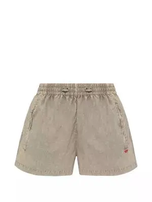 DIESEL® S-oul Logo Embroidered Mini Shorts - Neutrals