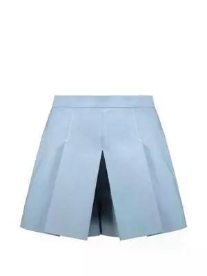Red Valentino Pleated Contrast-stitch Mini Shorts - Blue