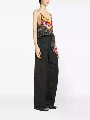 Dries Van Noten Belted Moiré Pants
