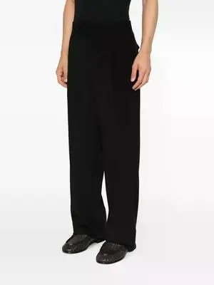 Giorgio Armani Pleated Wide-leg Trousers - Black