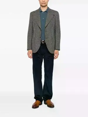 GABRIELE PASINI Houndstooth-pattern Single-breasted Blazer - Grey