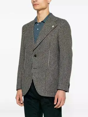 GABRIELE PASINI Houndstooth-pattern Single-breasted Blazer