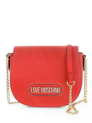 Moschino Logo-plaque Chain-strap Shoulder Bag - Red