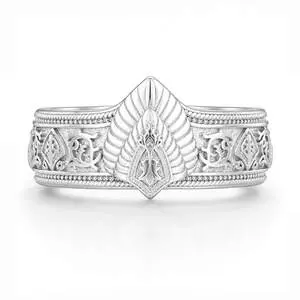 AZURA JEWELRY NEW YORK Crown Of Evenfall Band In White Gold Vermeil - Silver