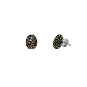 ONI Pave Quartz Studs - Silver