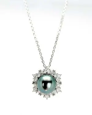 SMUCCII Corona Tahitian Pearl Pendant - Silver