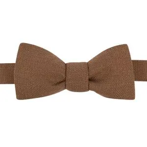 LE COLONEL Neutrals Tiramisu Italian Wool Bow Tie - Brown