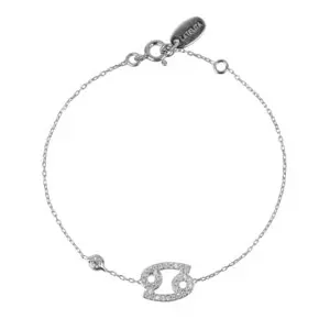 LATELITA Zodiac Cancer Horoscope Bracelet With White Zirconia In Sterling - Silver
