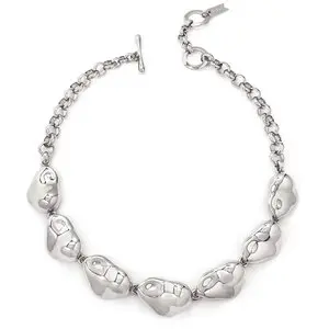 BIKO Molten Pearl Collar Necklace - Silver