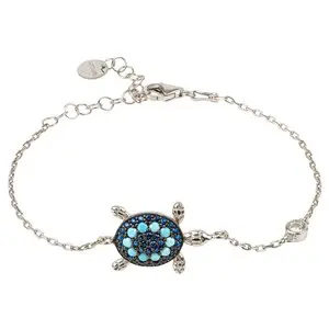 LATELITA Silver / Blue Turtle Turquoise Blue Bracelet Silver - Silver/blue