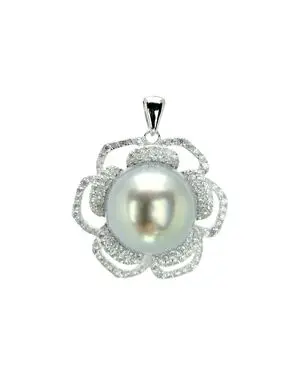 SMUCCII Celene Tahitian Pearl And Cubic Zirconia Pendant