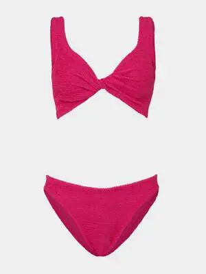 Hunza G Coverage Juno Bikini | | Original Crinkle™ Swimwear - Metallic Raspberry