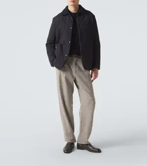 Agnona Quilted Wool-trimmed Jacket