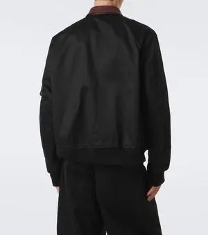 Sacai Leather-trimmed Cotton Blouson Jacket