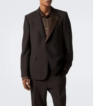 WALES BONNER Atto Satin-trimmed Virgin Wool Blazer