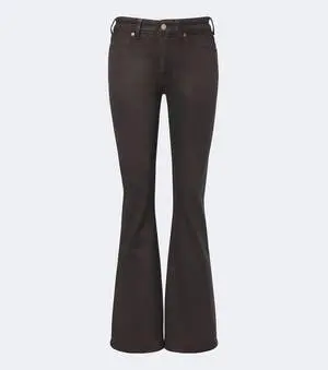 7 For All Mankind The Leggy Bootcut Coated Jeans - Brown