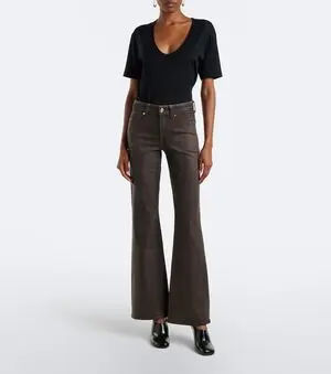 7 For All Mankind The Leggy Bootcut Coated Jeans