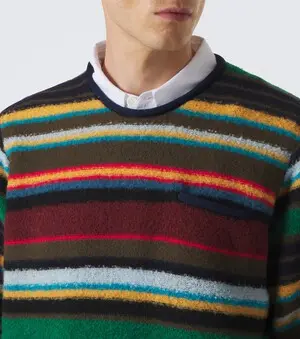 Sacai Striped Wool-blend Sweater