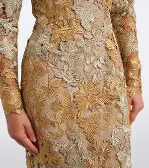 Oscar De La Renta Guipure Lace Gown
