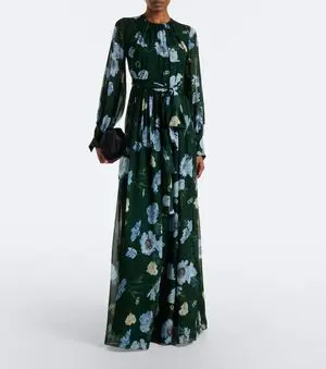 Erdem Floral Silk Voile Gown