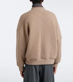 Brunello Cucinelli Ribbed-knit Cashmere Cardigan - Beige
