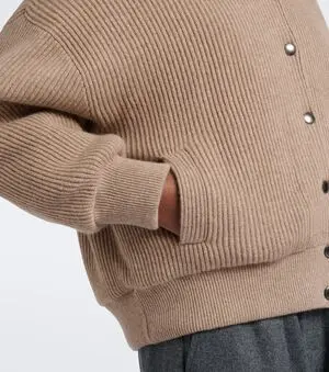 Brunello Cucinelli Ribbed-knit Cashmere Cardigan - Beige