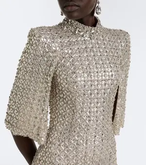 Jenny Packham Sedona Embellished Mesh Gown