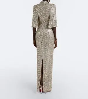 Jenny Packham Sedona Embellished Mesh Gown