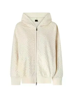Pinko Rhinestone-embellished Zip-up Hoodie - Neutrals