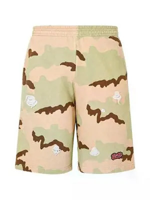 BOTT Camouflage-print Embroidered-patch Shorts