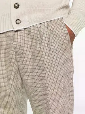 Eleventy Checked Pleated Trousers