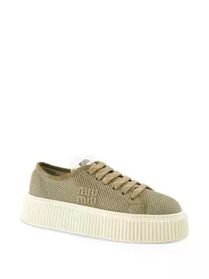 Miu Miu Mesh Platform Sneakers - Brown
