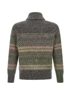 Brunello Cucinelli Nordic Jacquard Shawl Collar Cardigan