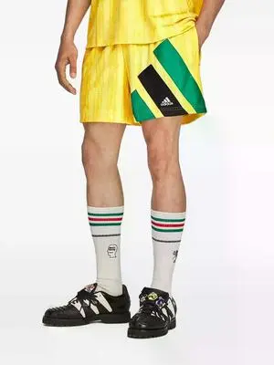 Adidas X Disney X Brain Dead Patterned-jacquard Track Shorts - Yellow