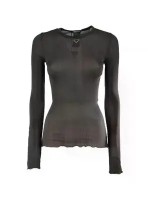 Prada Ribbed-knit Top - Grey
