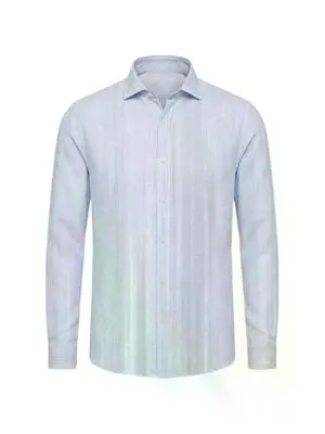 ALLEY DOCKS 963 Striped Long-sleeve Shirt - Blue