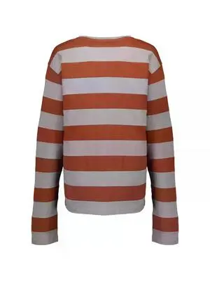 Miu Miu Striped Cotton T-shirt - Brown