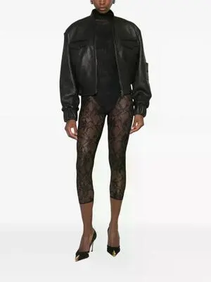 Andamane Ziggy Lace-patterned High-neck Bodysuit - Black