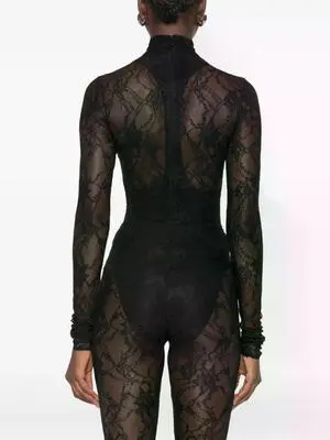 Andamane Ziggy Lace High-neck Bodysuit - Black
