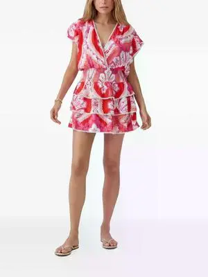 Melissa Odabash Jess Ornate Tiered Mini Dress