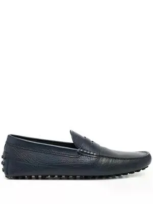 TOD'S Almond-toe Pebbled-texture Loafers