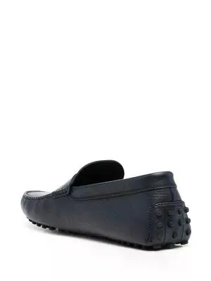 TOD'S Almond-toe Pebbled-texture Loafers